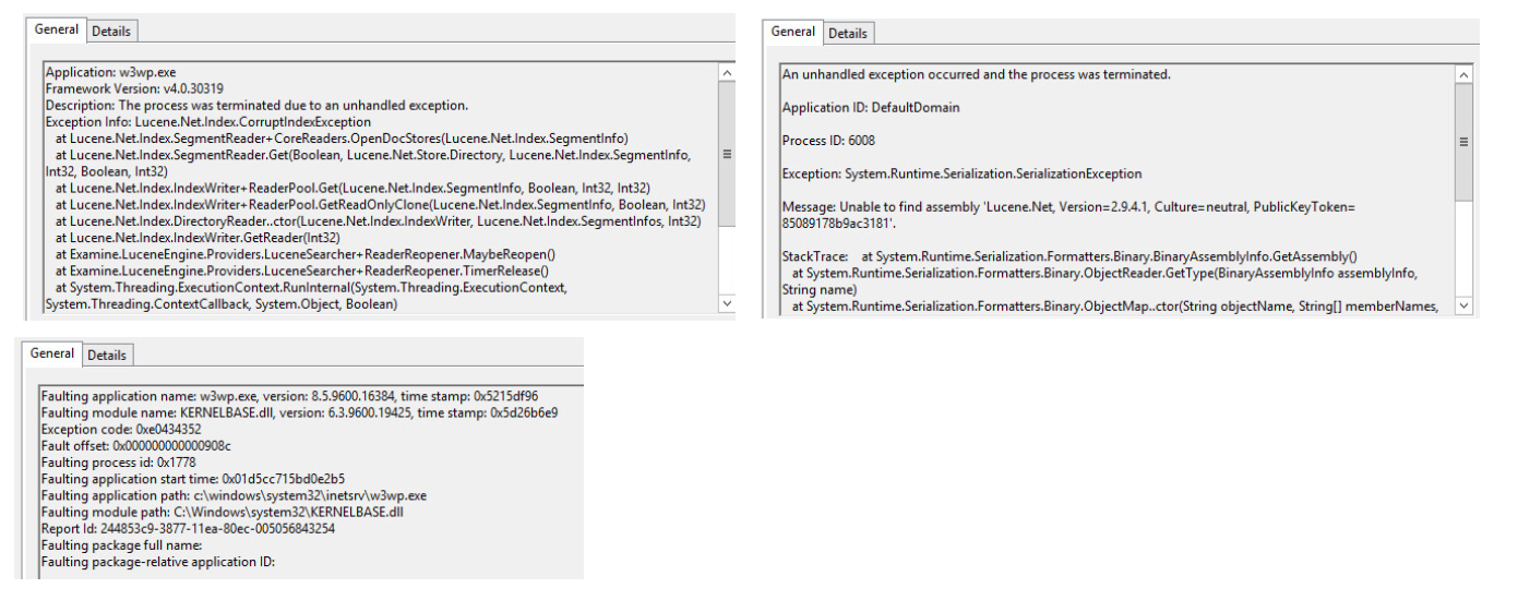 lucene index corrupt exception crashes site
